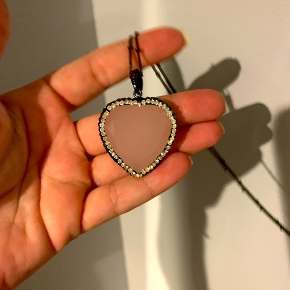 Jewelry | Unique Pink Heart Stone Necklace | Poshmark